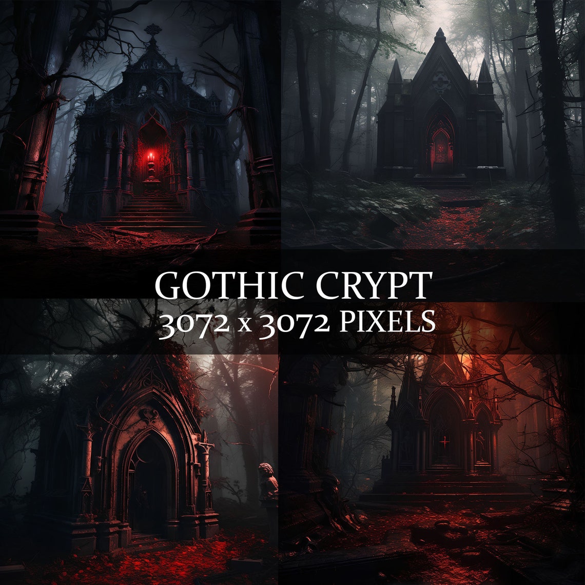 28 Gothic Crypt Clipart, Abandoned Forest Graveyard Landscape Images ...