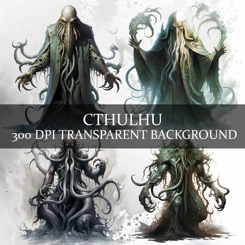 15 Cthulhu Clipart Transparent PNG Bundle Lovecraft Clipart - Etsy