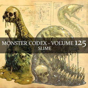 14 Page Monster Codex Volume 125, Monster Bestiary Vol 125, 14 JPG Slime Bestiary Fantasy Codex ...