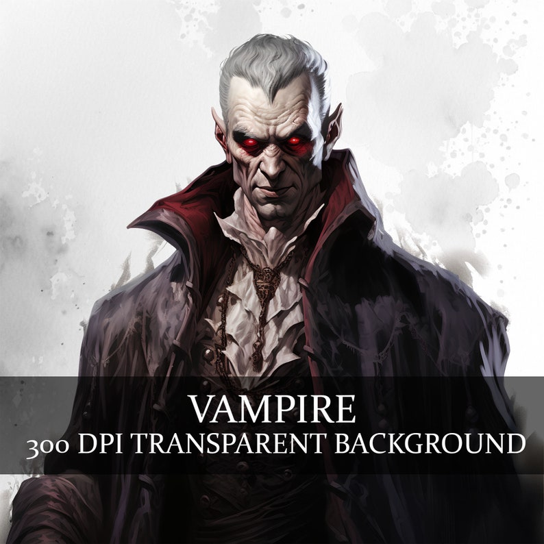 28 Ancient Vampire Watercolor Clipart PNG Bundle Gothic Vampire Clipart ...