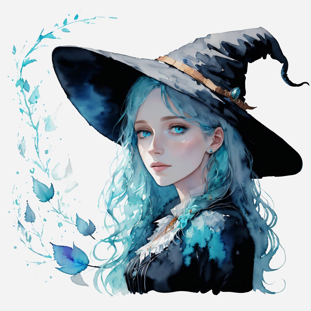 15 Watercolor Witch Clipart PNG Bundle, Watercolor Witches - Etsy