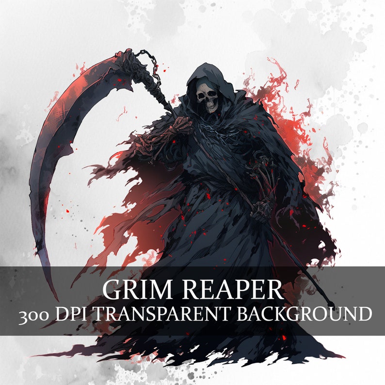 23 Grim Reaper Clipart PNG Bundle, Reaper PNG, Skeleton Death Clipart ...