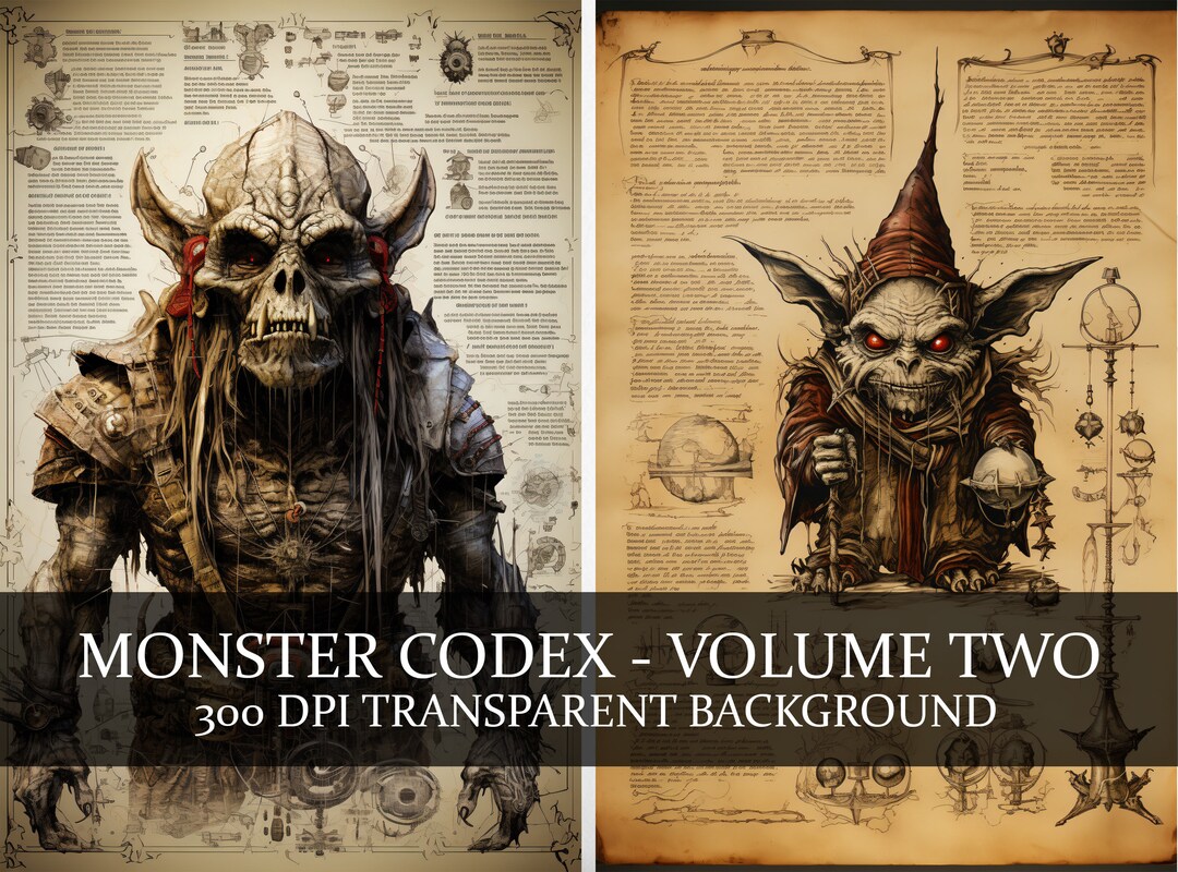 10 Page Monster Codex Volume Two, Monster Bestiary Vol 2, 10 PNG Goblin ...