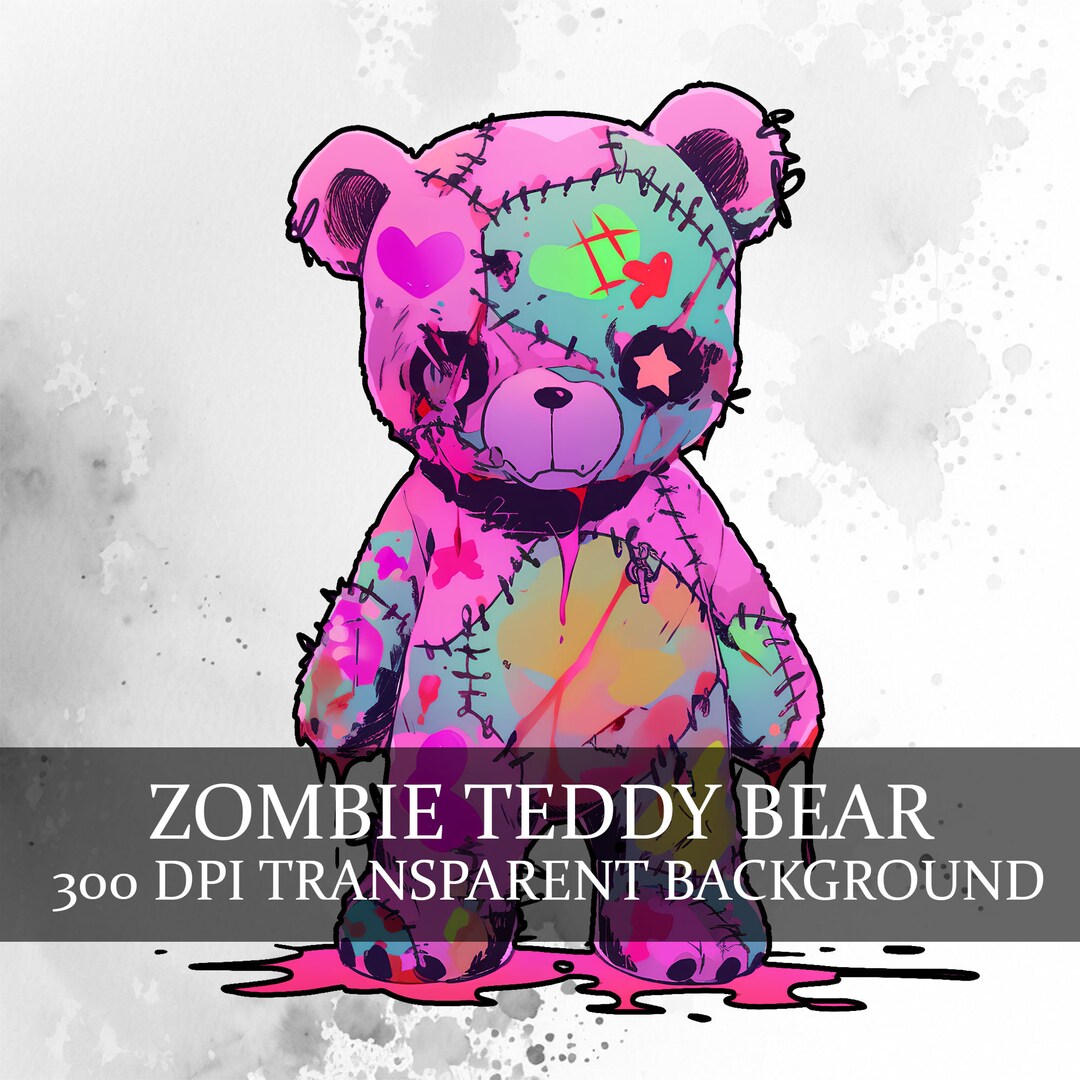 Bundle of 22 Scary Teddy Bear PNG Spooky Teddybear Zombie Teddy Bears ...