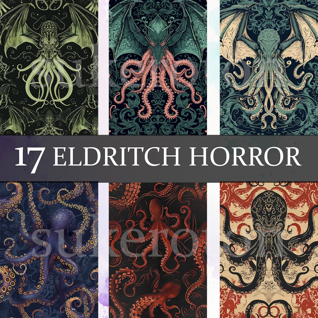 17 Eldritch God Digital Paper Pack | Seamless Patterns | Cosmic Horror ...