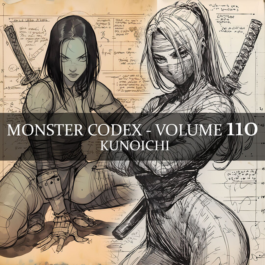 25 Page Monster Codex Volume 110,monster Bestiary Vol 110, 25 JPG Kunoichi Bestiary Fantasy ...