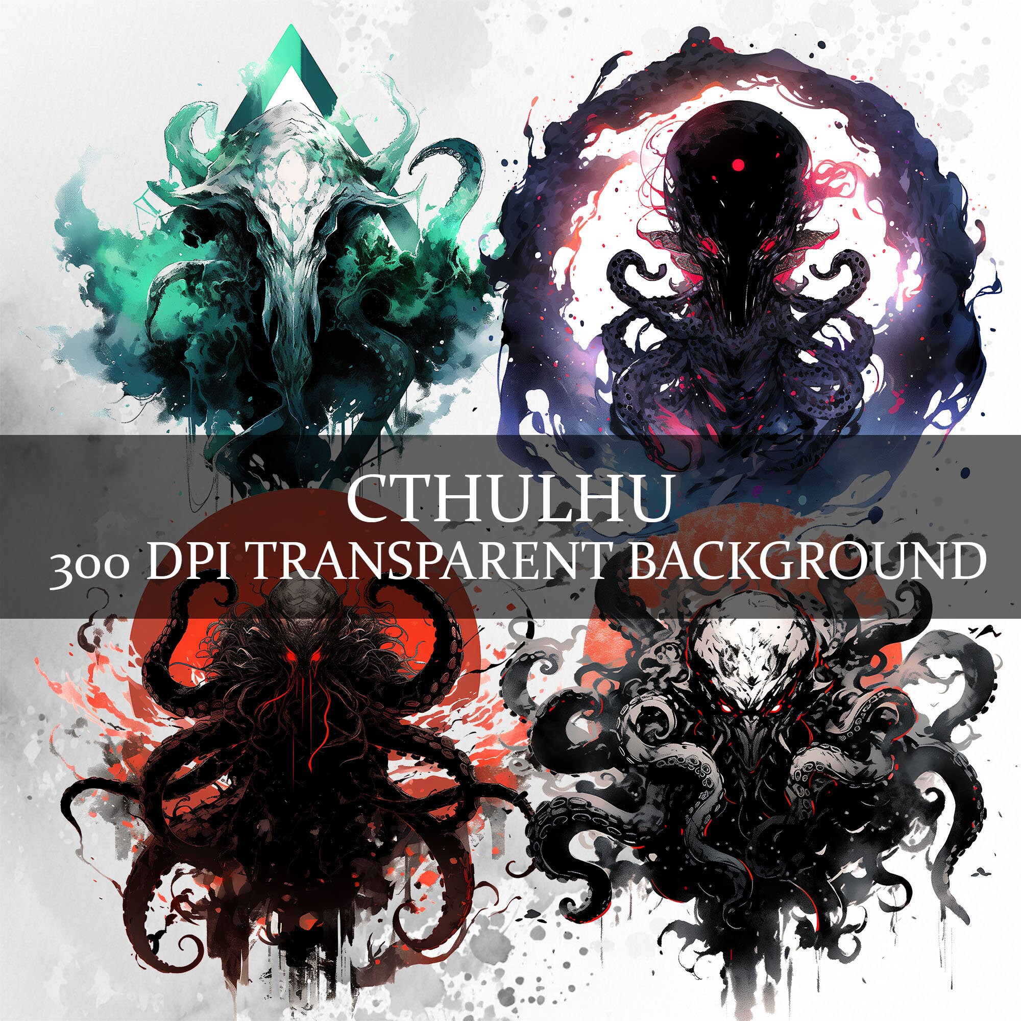 22 Cthulhu Clipart Transparent PNG Bundle Lovecraft Clipart - Etsy