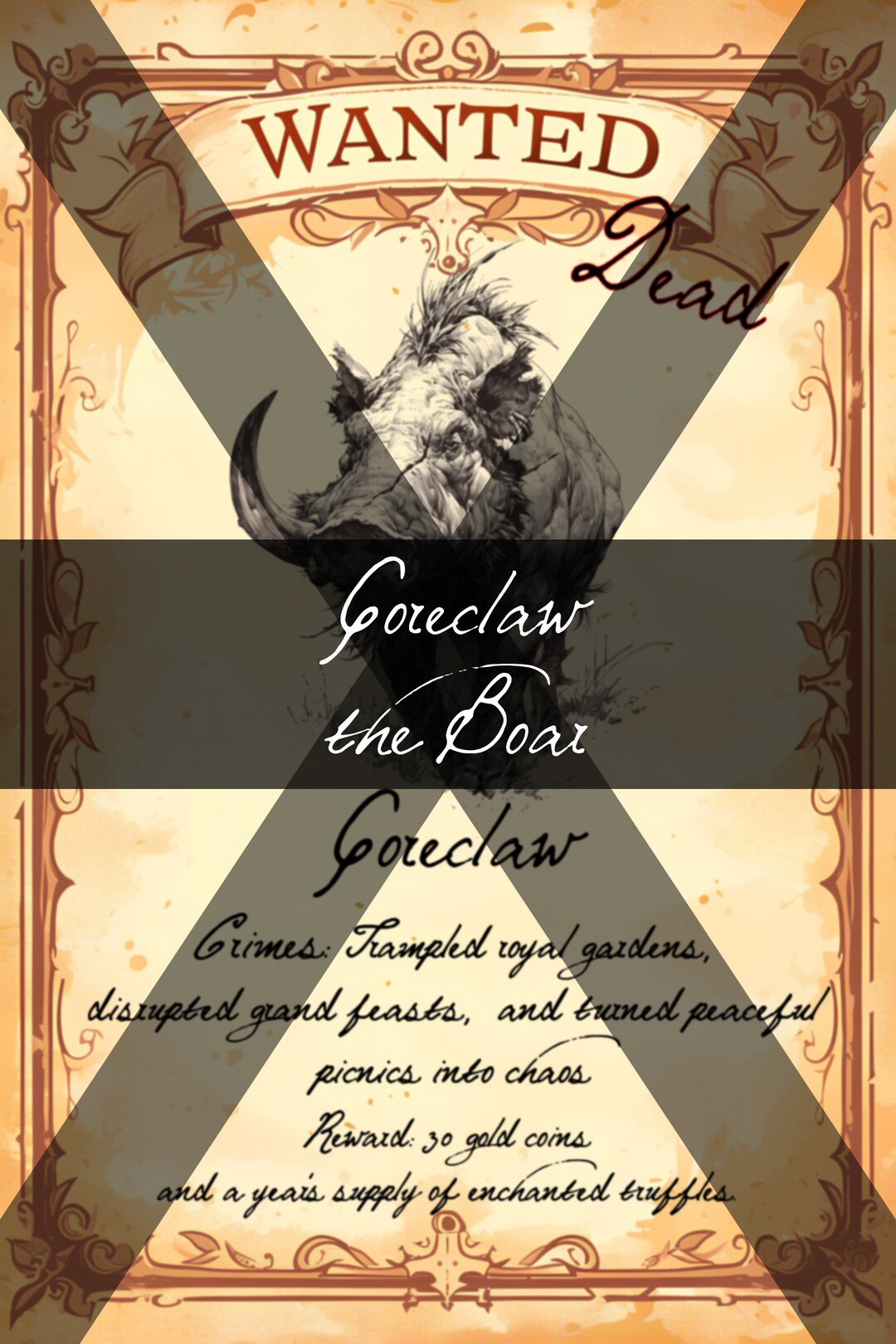 3 Wanted Posters - Bounty Poster Props, Dnd Art, Monster Art Wanted ...