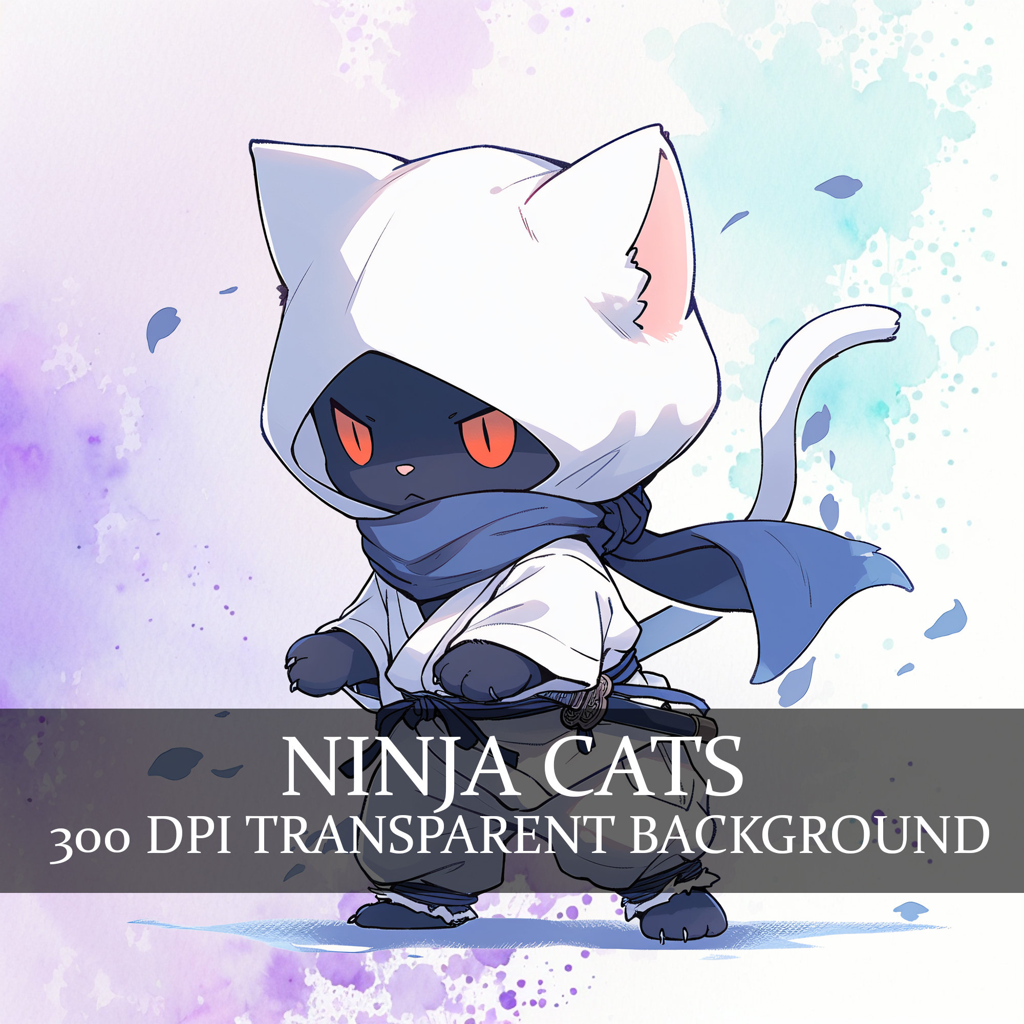 21 Ninja Cats Clipart Shinobi Cat Png Ninja Anime Cat - Etsy