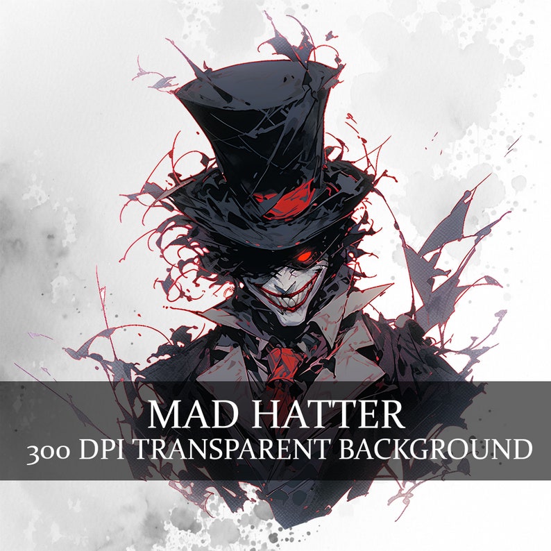 18 Mad Hatter Clipart PNG Dark Mad Hatter Clipart Bundle - Etsy