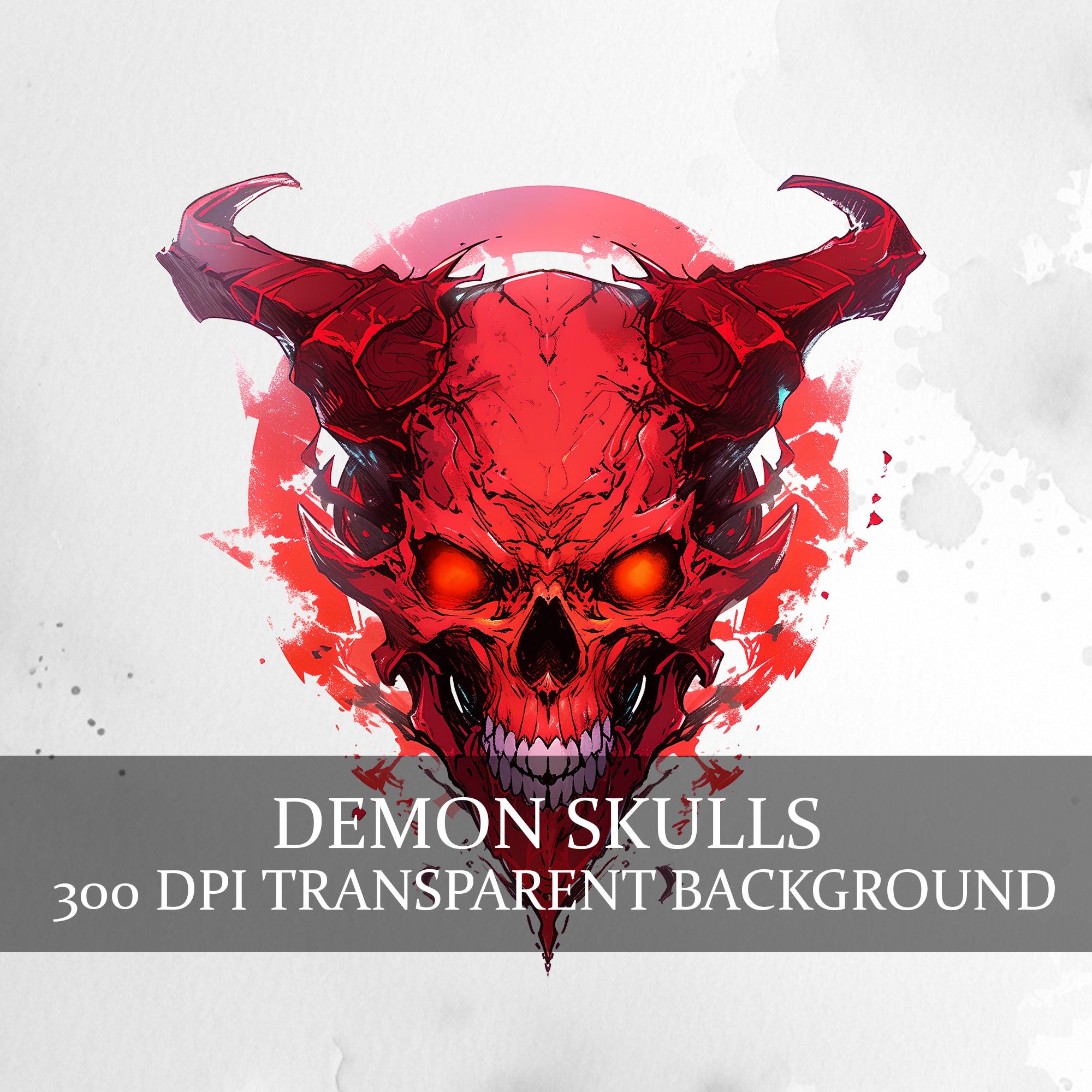 20 Red Demon Skull Clipart Png Red Skulls Clipart Devil Red - Etsy