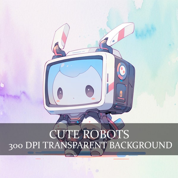 Cute Robot Clipart - Etsy