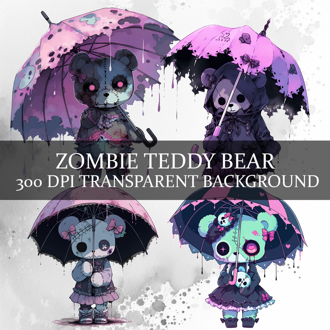 Bundle of 17 Scary Teddy Bear PNG Spooky Teddybear Zombie - Etsy