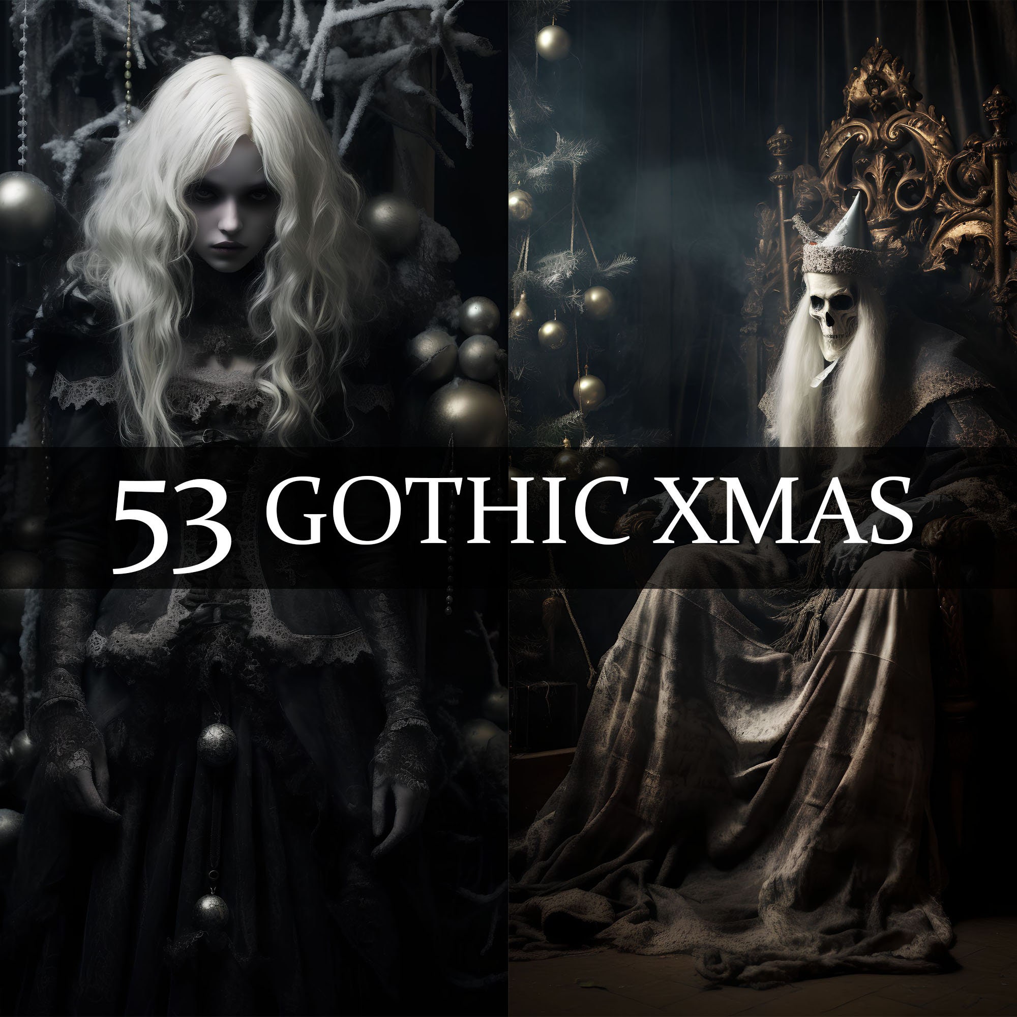 53 Printable Gothic Christmas Digital Paper, 9:16 Aspect Ratio, Spooky ...