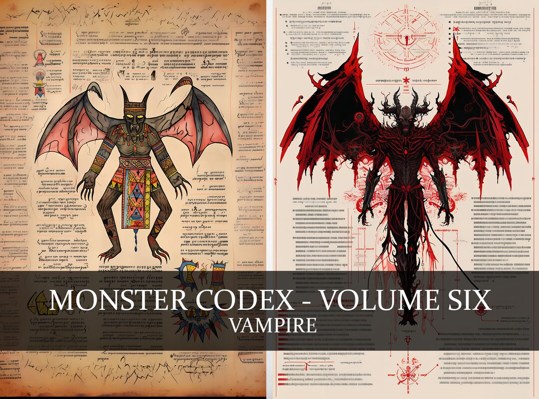 17 Page Monster Codex Volume Six, Vampire Monster Bestiary Vol 3, 17 ...