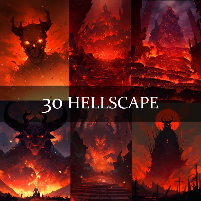 30 imágenes prediseñadas Hellscape, imágenes jpeg del paisaje del infierno, imágenes ...