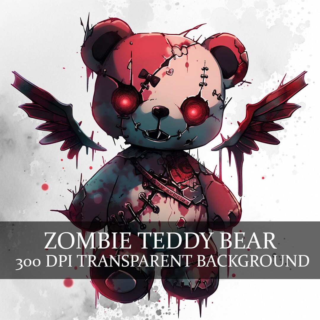 Bundle of 21 Scary Teddy Bear PNG Spooky Teddybear Zombie Teddy Bears ...