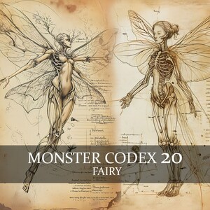 20 Page Monster Codex Volume 20, Monster Bestiary Vol 20, 20 JPG Fairy Bestiary Fantasy Codex ...