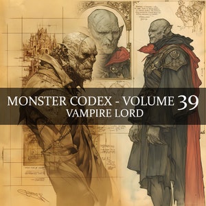 19 Page Monster Codex Volume 39, Vampire Monster Bestiary Vol 39, 19 ...