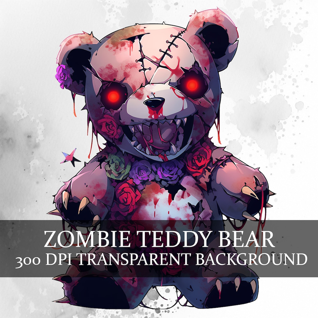 Bundle of 20 Scary Teddy Bear PNG Spooky Teddybear Zombie Teddy Bears ...