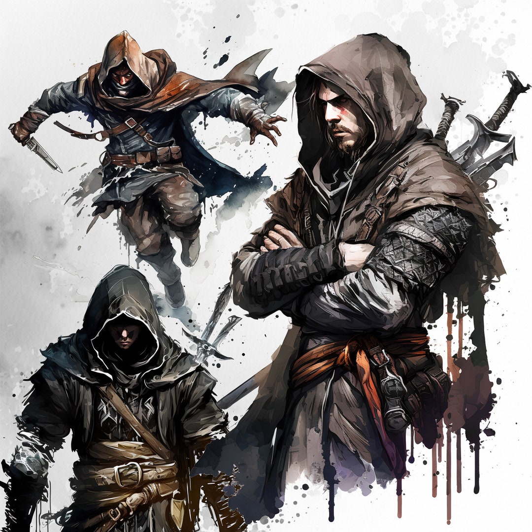 20 Fantasy Rogue Clipart Bundle, Dnd Thief RPG Game Character Scoundrel ...