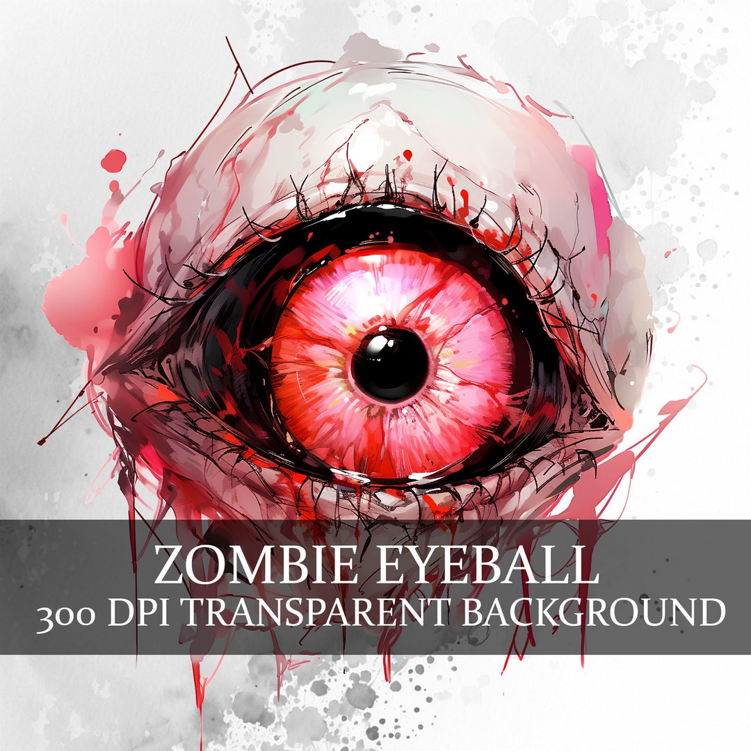 25 Zombie Eyeball Clipart, Creepy Eye Png Halloween Clipart, Monster ...