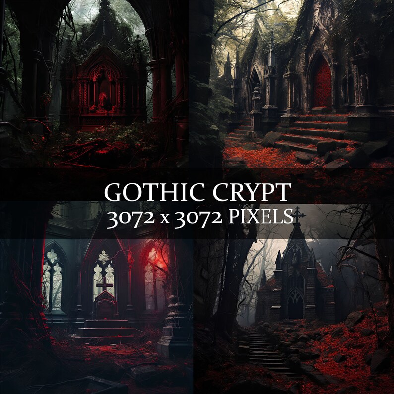 28 Gothic Crypt Clipart, Abandoned Forest Graveyard Landscape Images ...