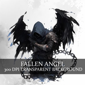 20 Fallen Angel Clipart PNG Bundle, Dark Angel Clipart, Armored Angel ...