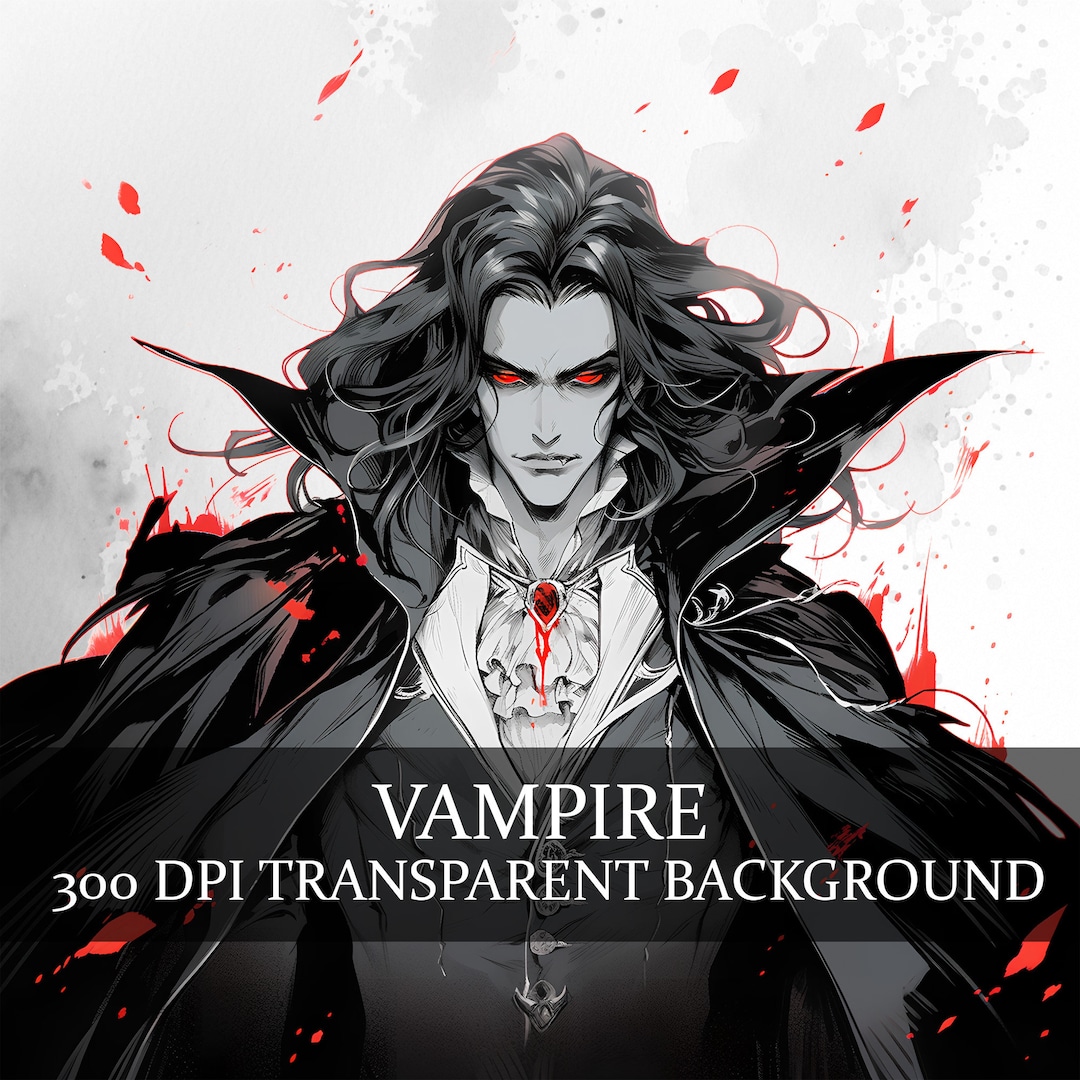 22 Fantasy Vampire Watercolor Clipart PNG Bundle - Gothic Vampire ...