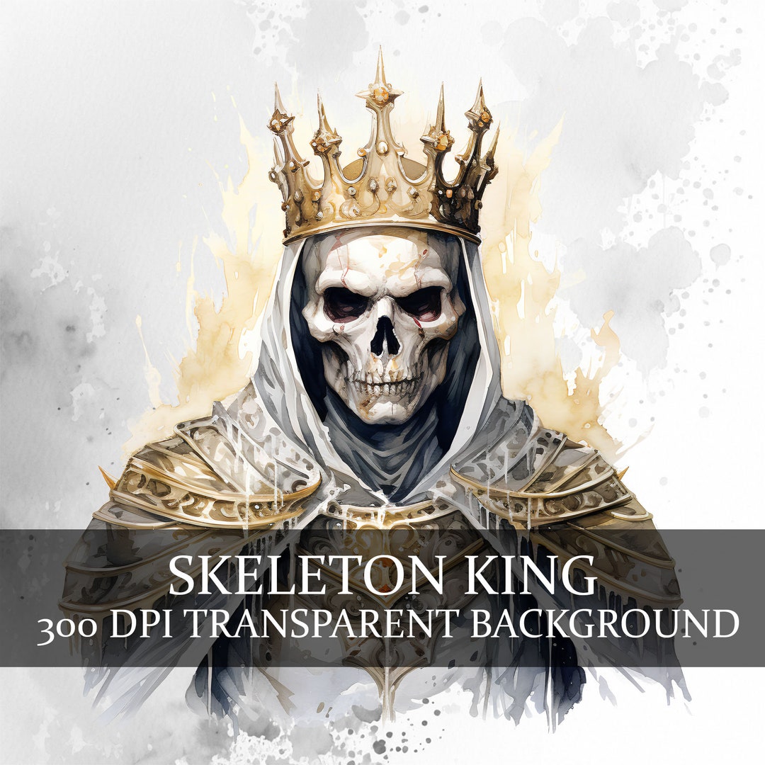 16 Undead King Clipart PNG Bundle, Skeleton King PNG, Skeleton Lich Man ...