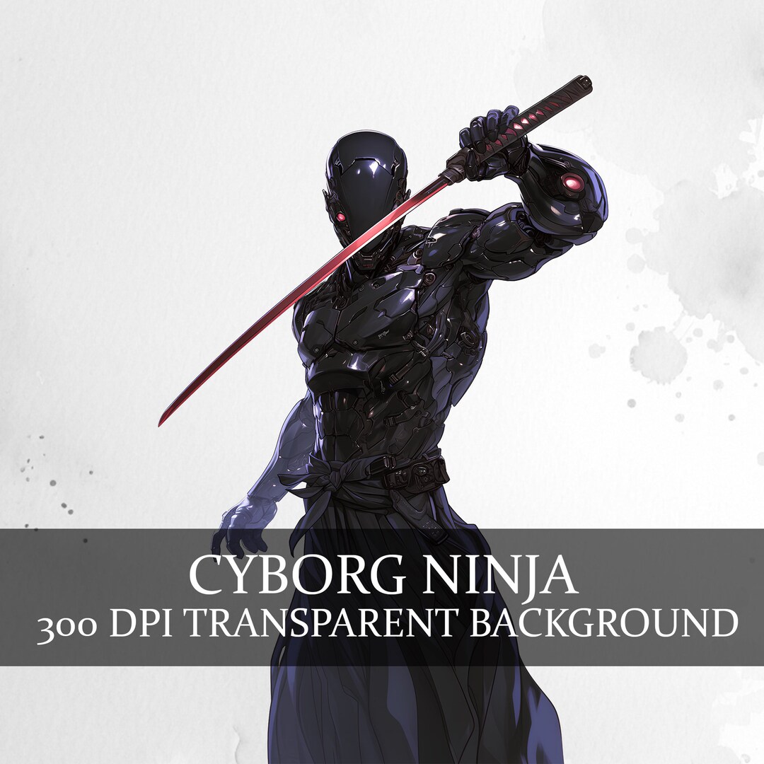 16 Cyborg Ninja Clipart PNG Bundle, Robot Ninja, Cybernetic Ninja ...