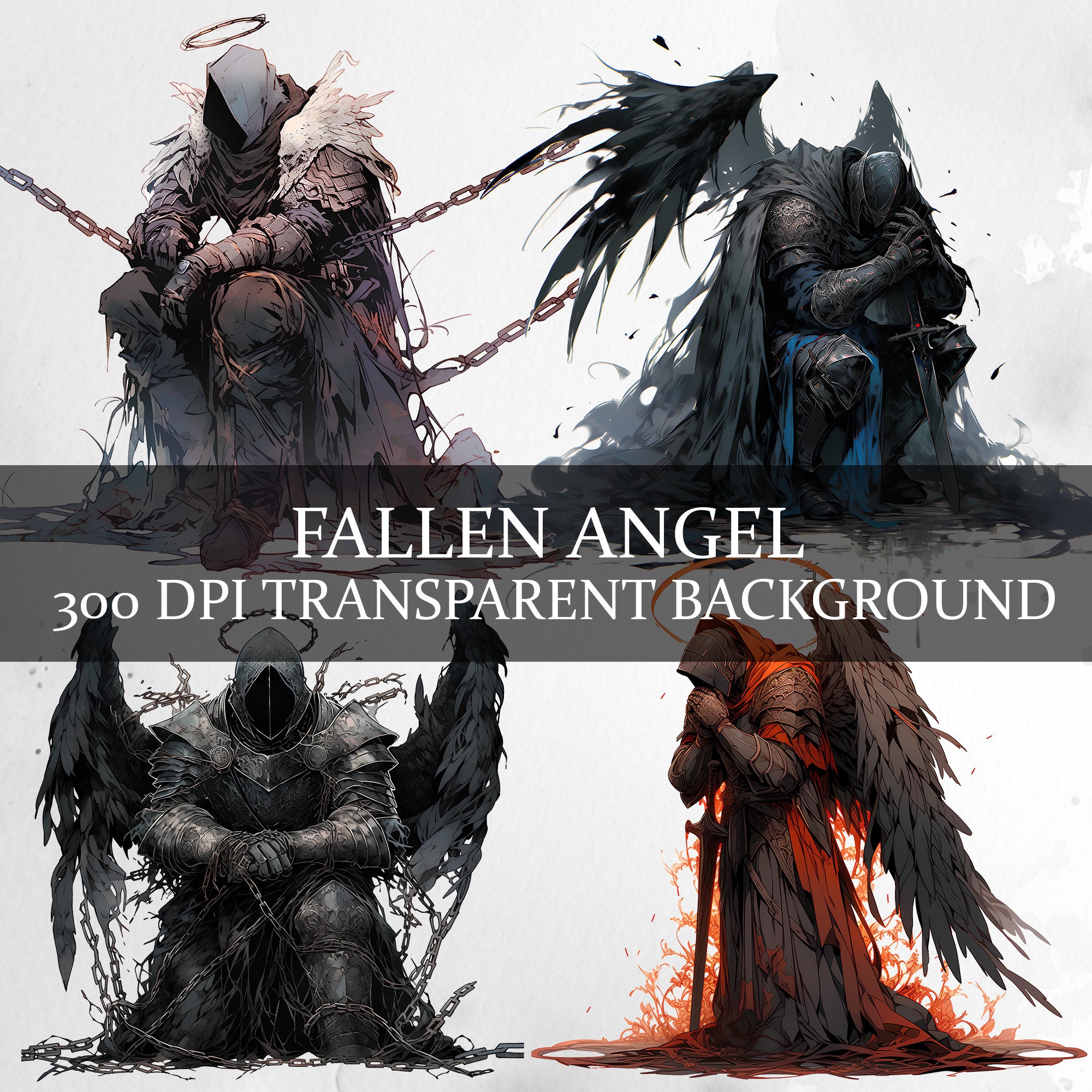 20 Fallen Angel Clipart PNG Bundle Dark Angel Clipart - Etsy