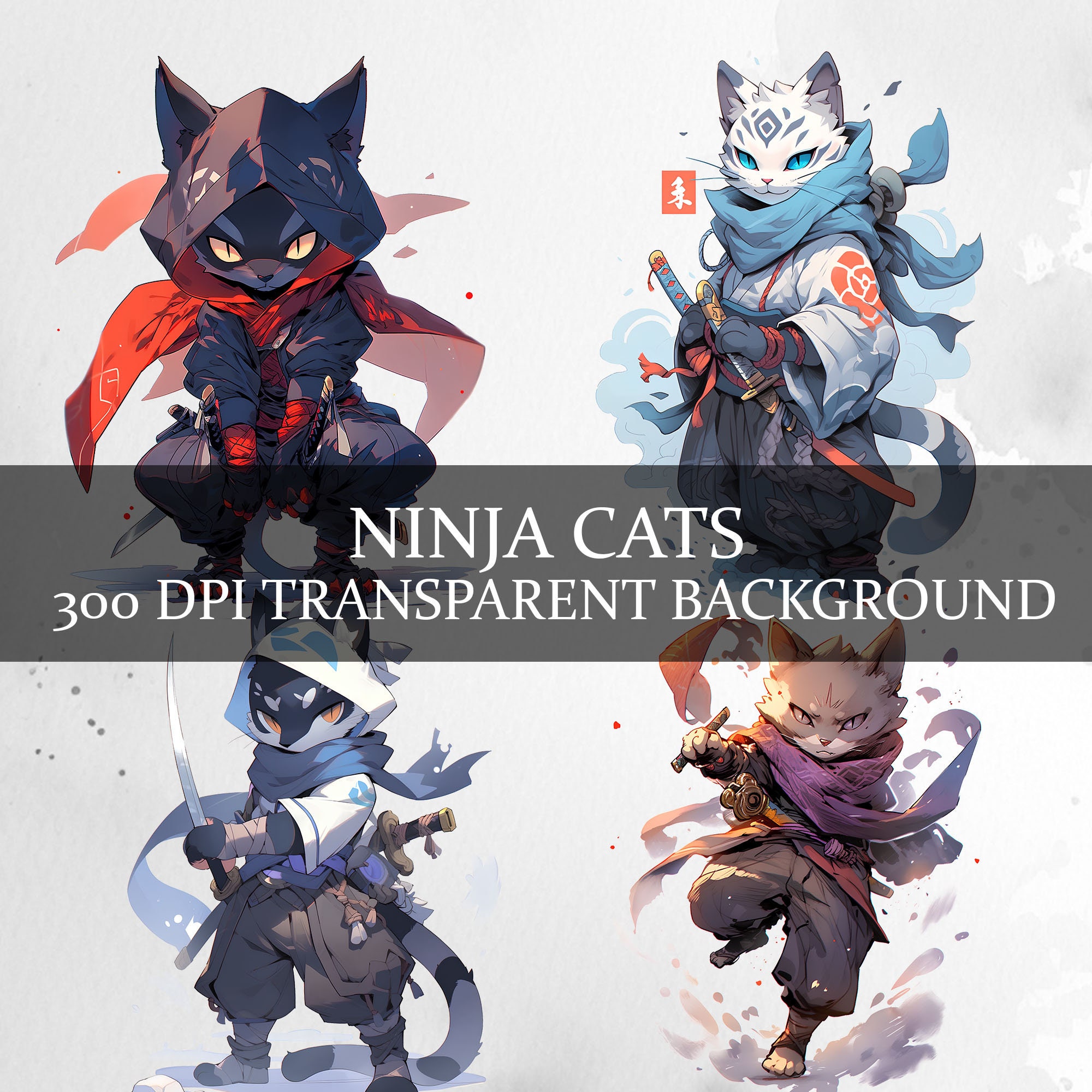 17 Ninja Cats Clipart, Shinobi Cat Png, Ninja Anime Cat Clipart PNG ...