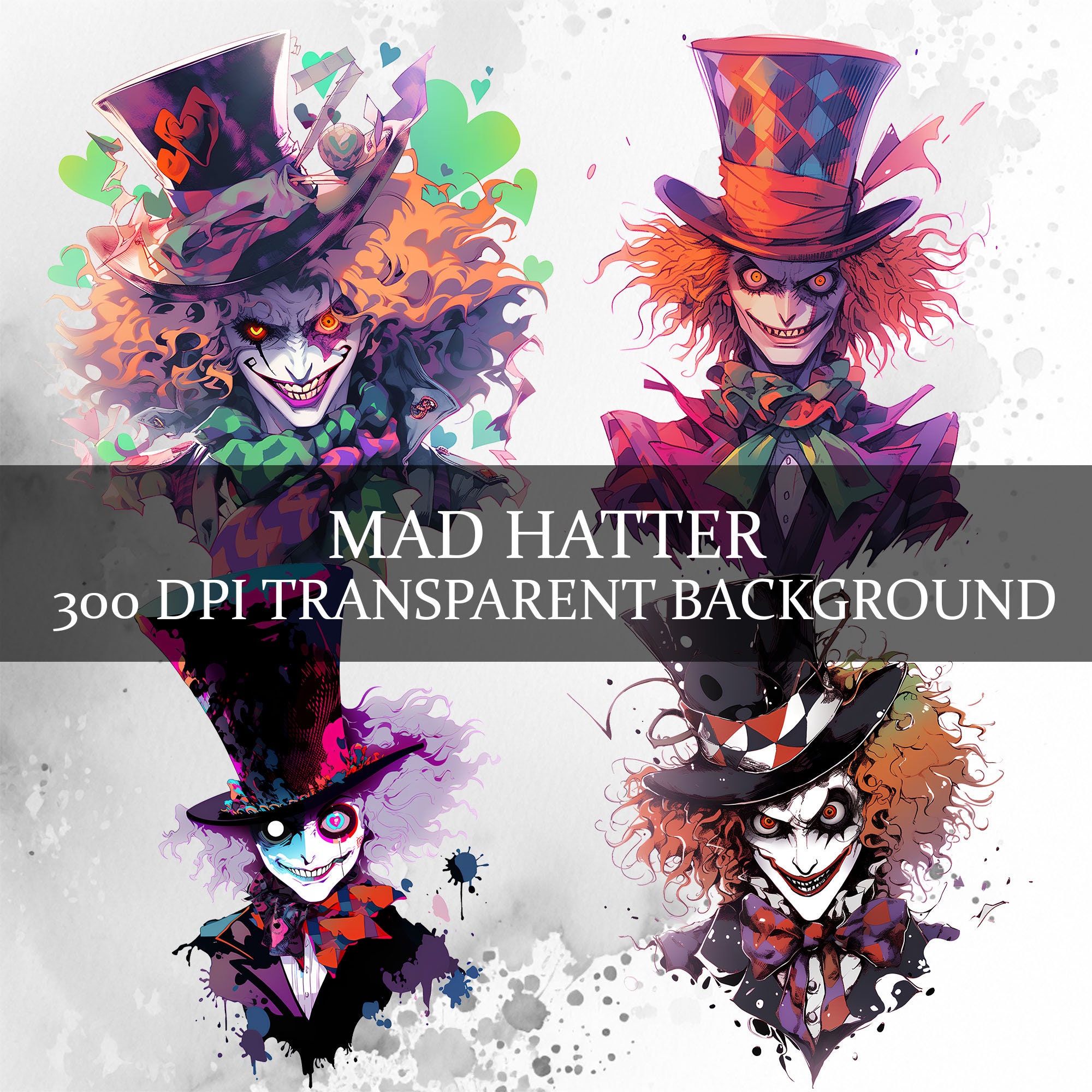 19 Mad Hatter Clipart PNG Dark Mad Hatter Clipart Bundle - Etsy Australia
