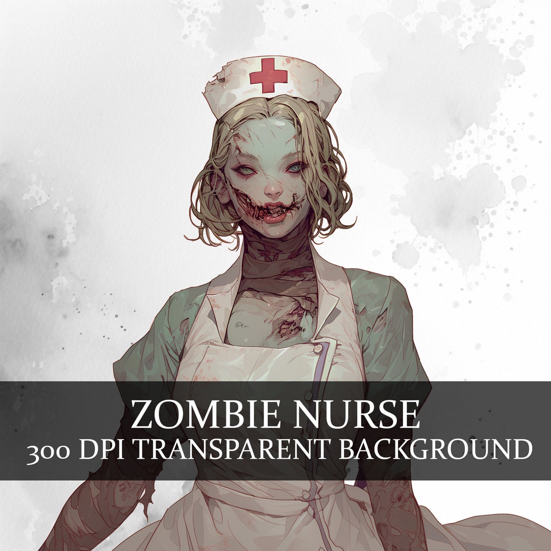 28 Watercolor Zombie Nurse Clipart Bundle Horror Halloween Zombie ...