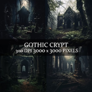 16 Gothic Crypt Clipart, Abandoned Forest Graveyard Landscape Images ...