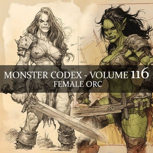 35 Page Monster Codex Volume 116, Monster Bestiary Vol 116, 35 JPG Female Orc Bestiary Fantasy ...