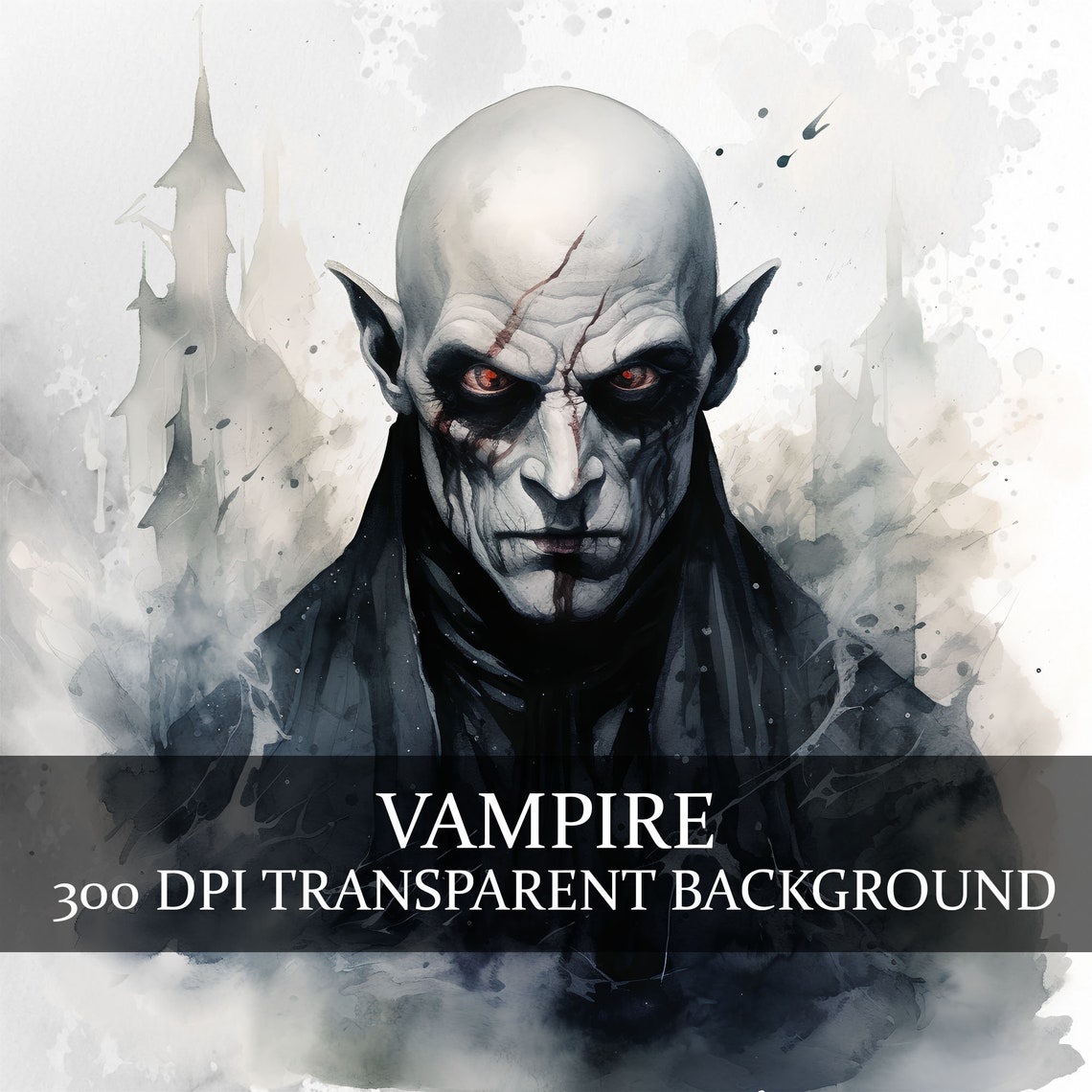 21 Ancient Vampire Watercolor Clipart PNG Bundle Gothic - Etsy