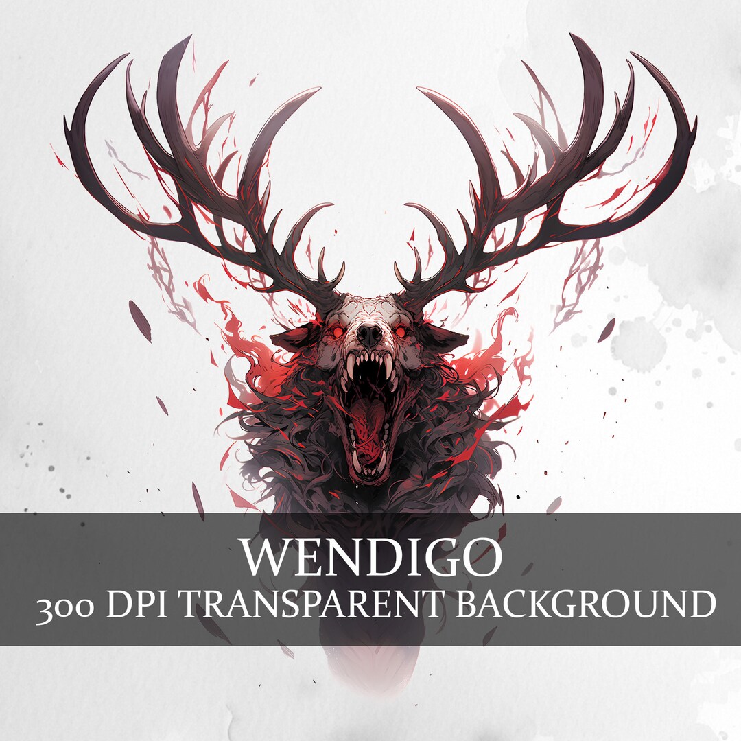 19 Wendigo Clipart PNG Bundle, Cryptid Creature Art, Mythical Beast ...