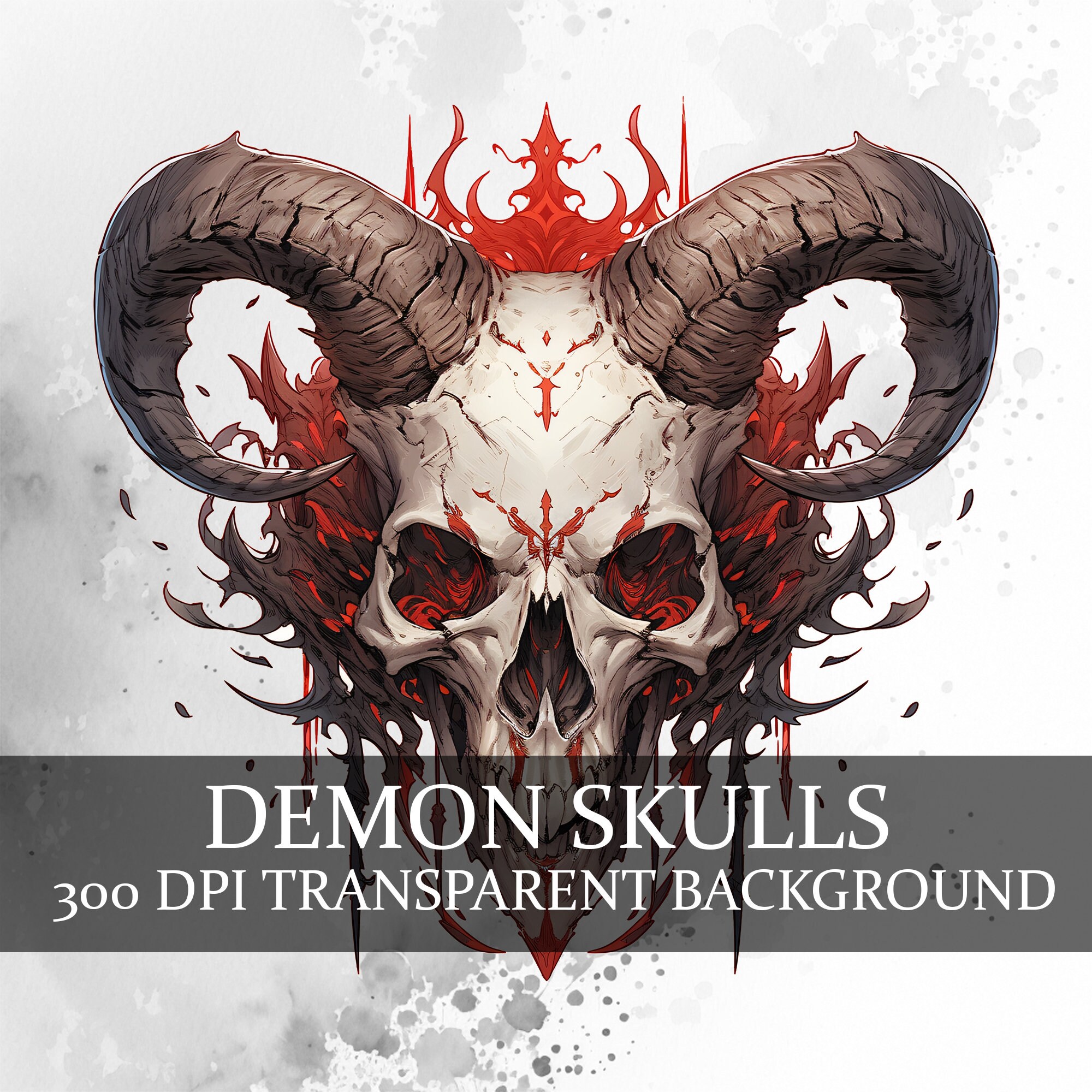 24 Demon Skull Clipart Png Devil Skulls Clipart Demonic - Etsy