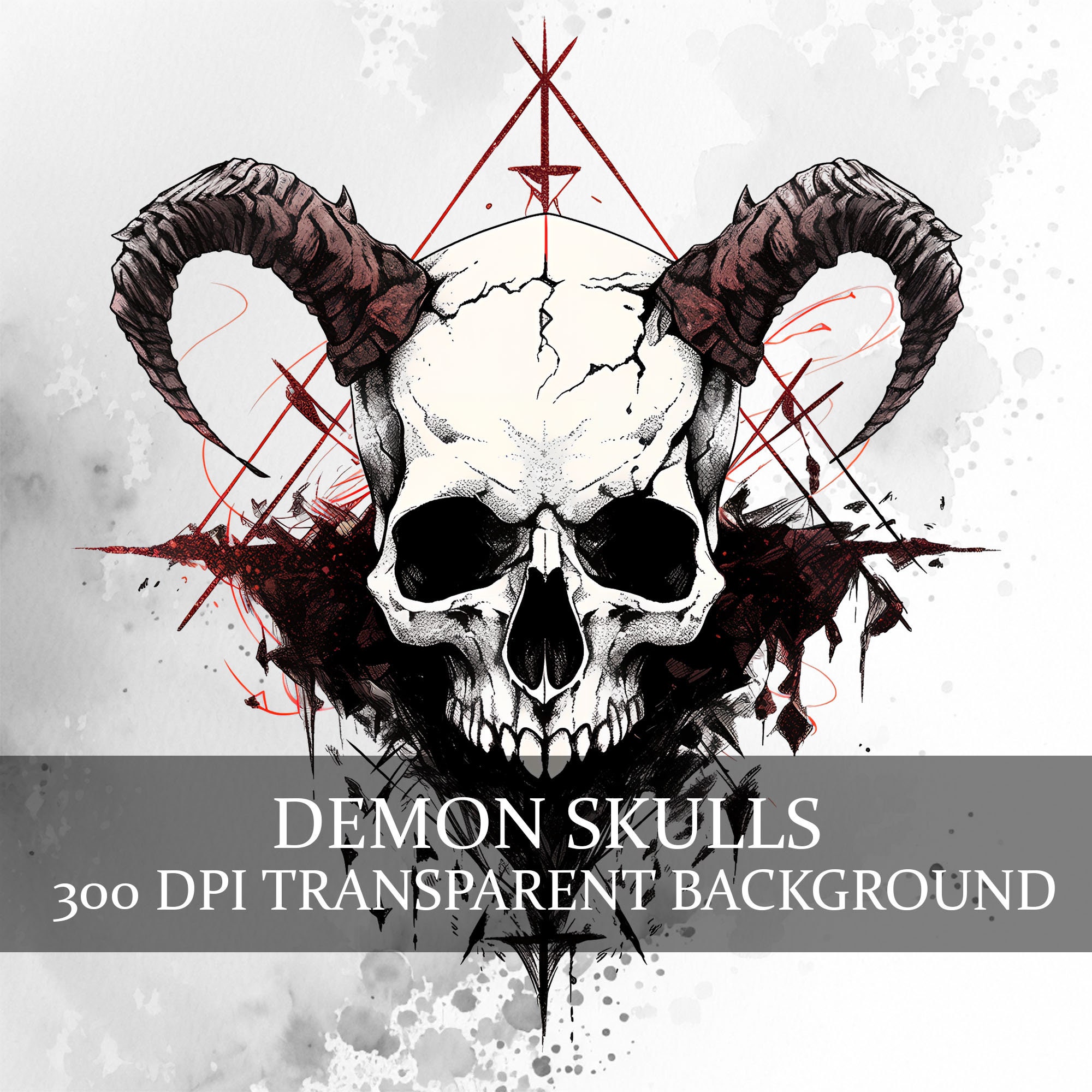 21 Demon Skull Clipart Png Devil Skulls Clipart Demonic - Etsy