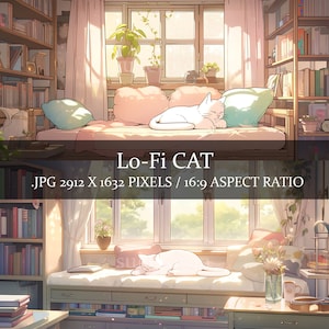 18 Lo-fi Cats Wallpaper Plants Wallpaper Books Cozy Wallpaper Desktop ...