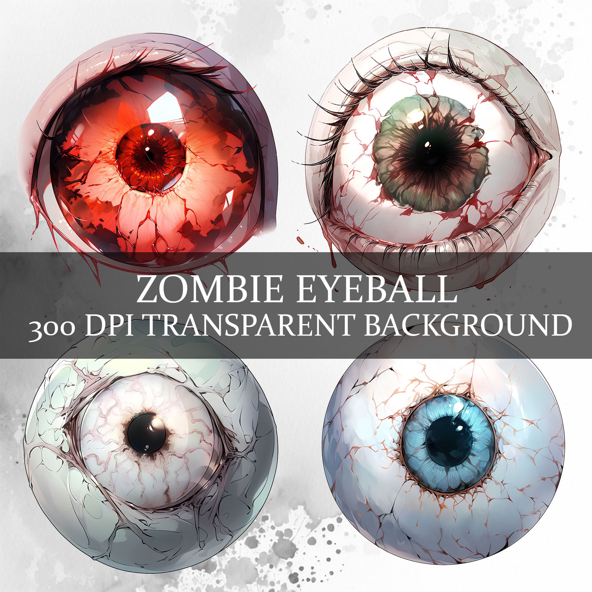 23 Zombie Eyeball Clipart, Creepy Eye Png Halloween Clipart, Monster ...