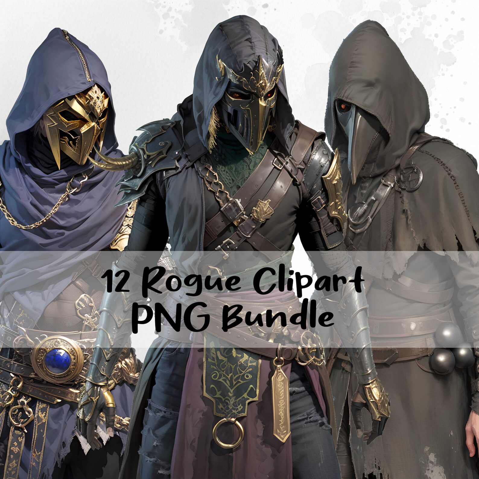 12 Fantasy Rogue Clipart Bundle, Dnd Thief RPG Game Character Scoundrel ...