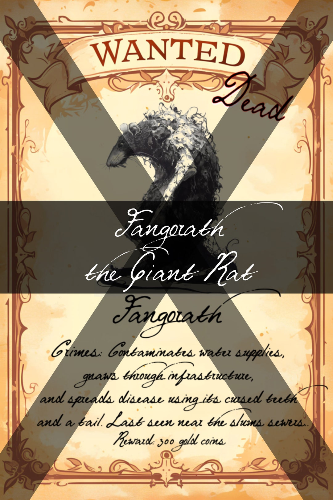 3 Wanted Posters - Bounty Poster Props, Dnd Art, Monster Art Wanted ...