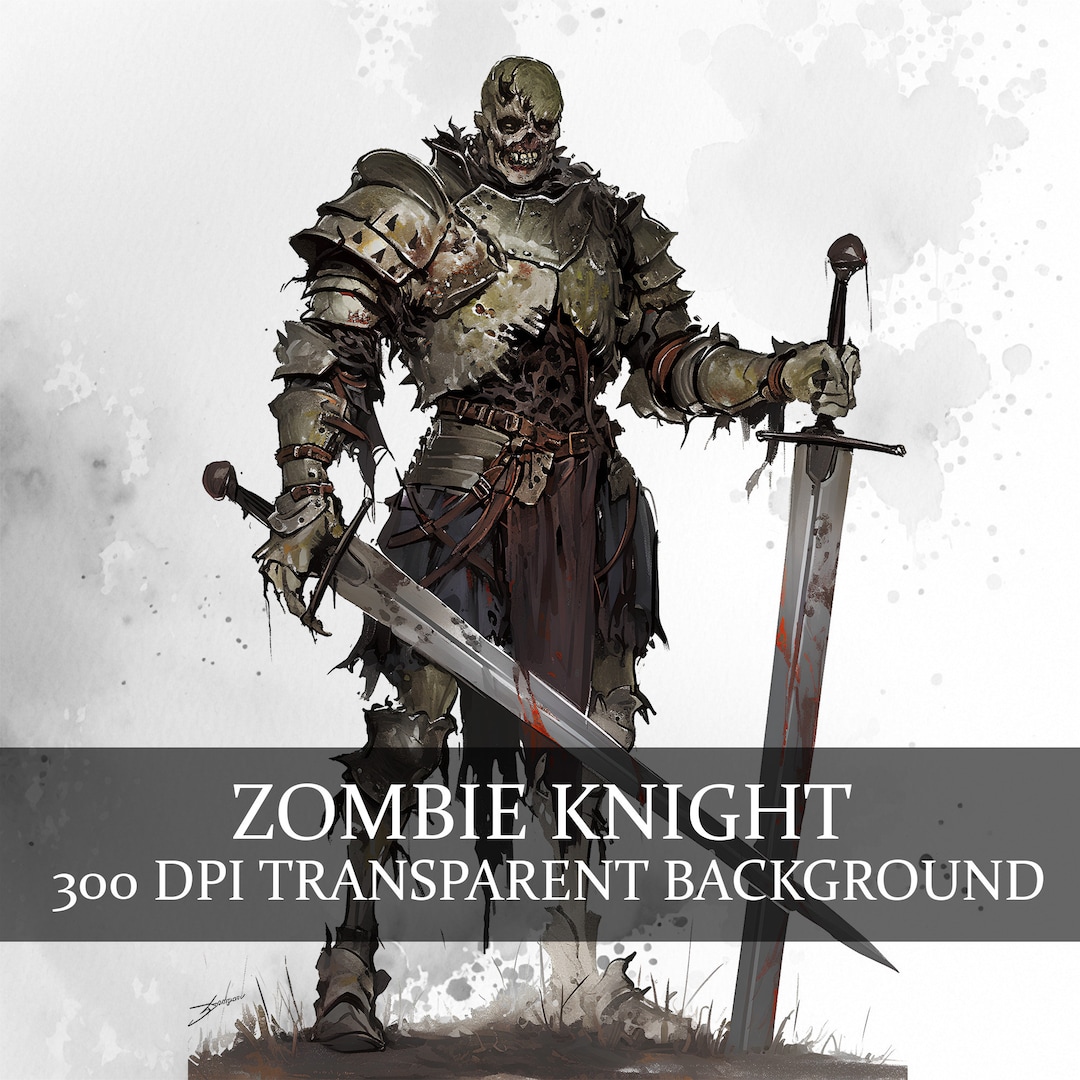 22 Zombie Medieval Knight Clipart Png, Undead Fantasy Knight Clipart, Armored Zombie Knight ...