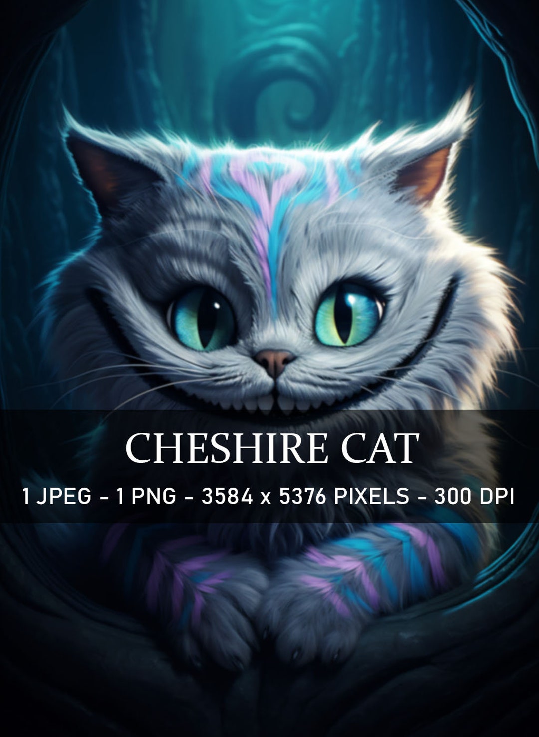 Cheshire Cat Digital Art / Wall Art / Digital Download / Cheshire Cat ...