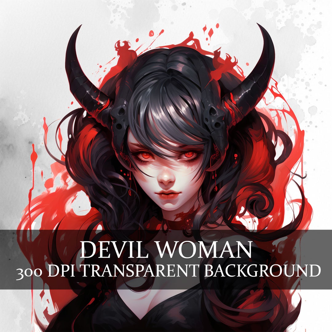 Beautiful Demon Woman Lilith Clipart, Dark Fantasy Clipart Devil Girl ...