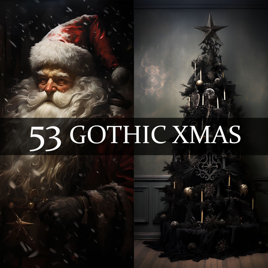 53 Printable Gothic Christmas Digital Paper, 9:16 Aspect Ratio, Spooky ...