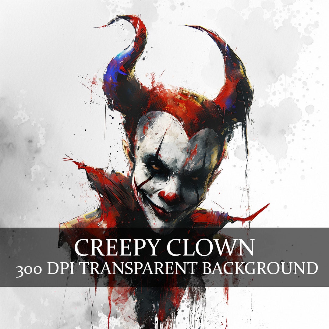 20 Creepy Clown Clipart, Evil Clown Halloween Graphics Horror Jester ...